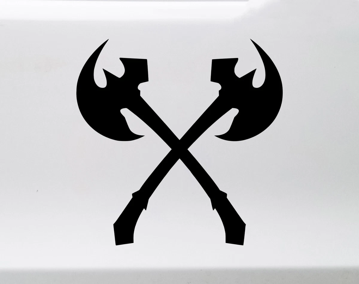 Crossed Viking Battle Axes