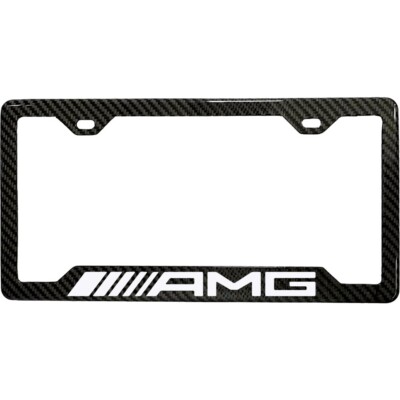 AMG MERCEDES 100% REAL CARBON FIBER CAR LICENSE PLATE FRAME ZISDESIGN ...