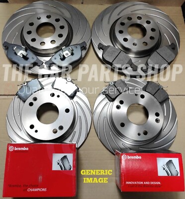 FOR MINI COOPER 2 JCW R56 FRONT REAR BREMBO GROOVED BRAKE DISCS & PADS ...