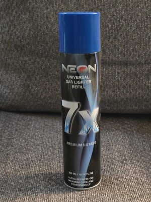 2 Can Neon 7X Refined Butane Lighter Gas Fuel Refill 300 mL 10.14 oZ ...