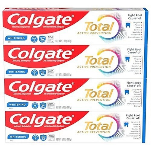 Colgate Total Whitening Gel Toothpaste Mint 10 Benefits 5.1oz 4 Pack | eBay