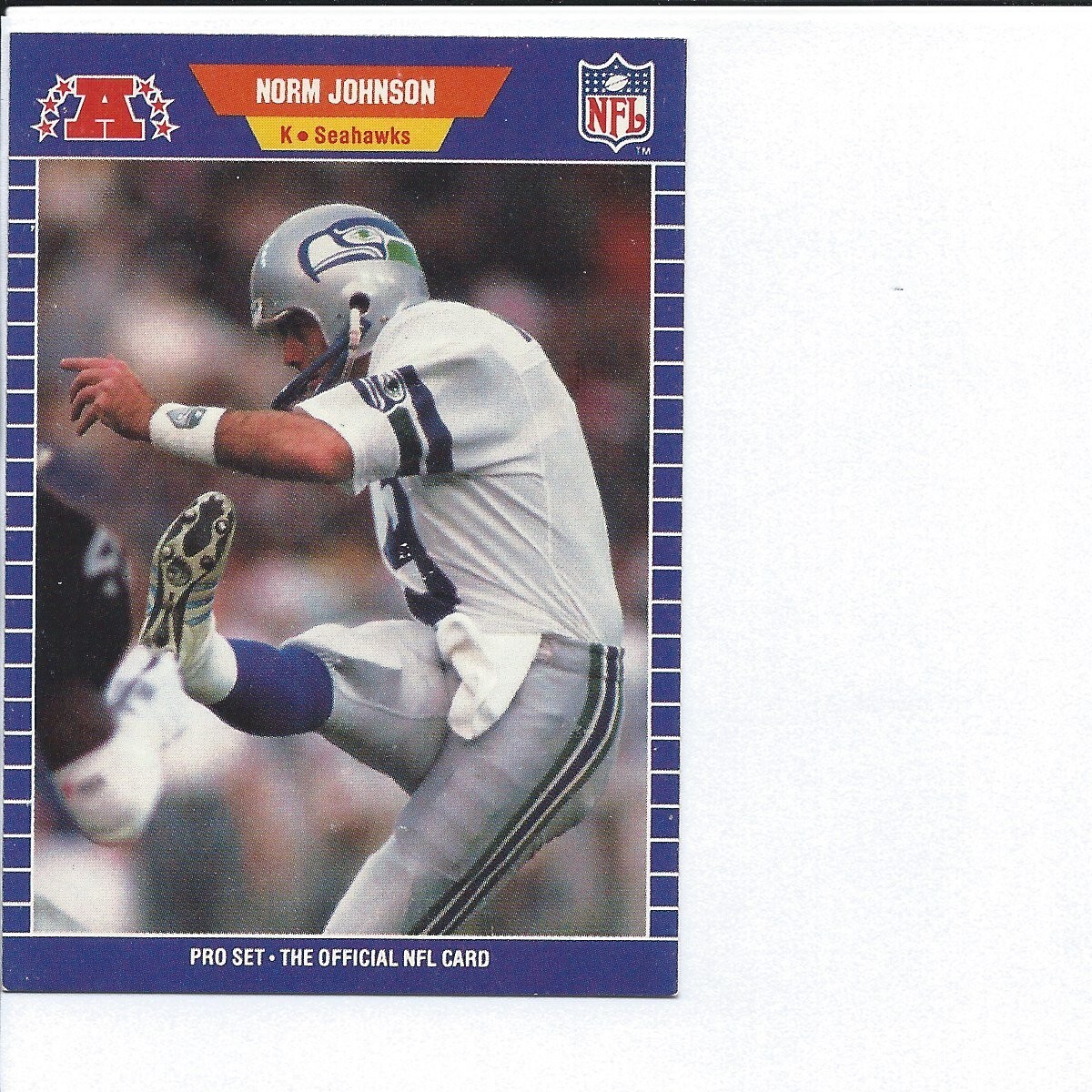 1989 Norm Johnson NFL Pro Set Card Seattle Seahawks #394 | eBay