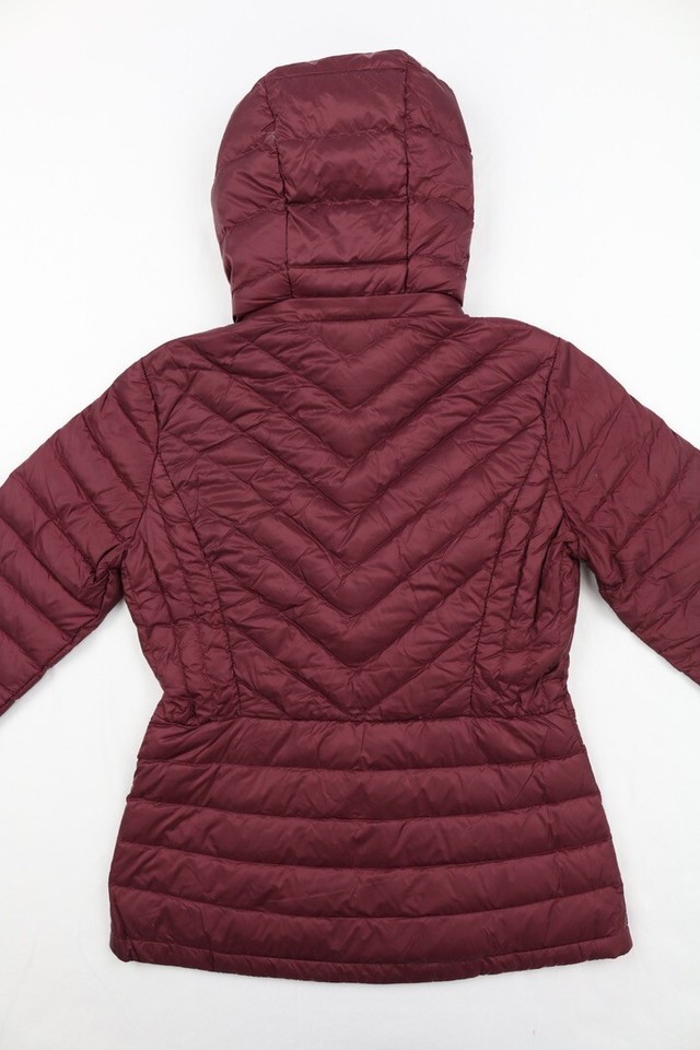 32 Degrees Heat Packable Premium Down Removable Hooded Jacket Burgundy ...