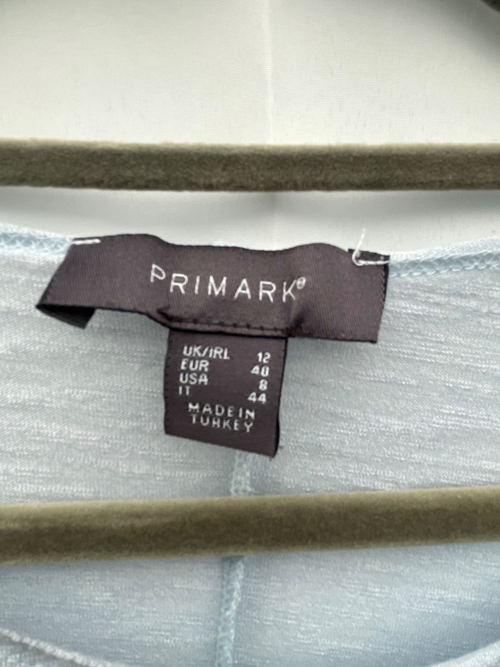 X3 Tops size 12 blue white primark matalan topshop polyester cotton ...