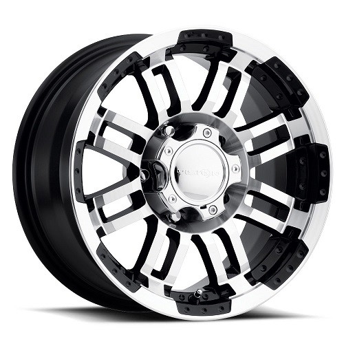 14x5.5 Vision 375 Warrior Gloss Black Machined Face Wheel 5x4.5 (0mm ...