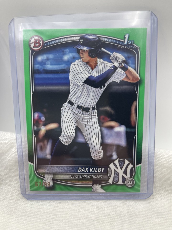 DAX KILBY 2 Card Lot 2025 Bowman Draft 1st Chrome Auto & Green paper ...
