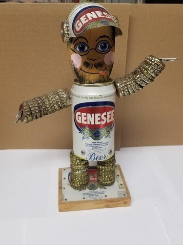 Folk Art 12" Genesee Beer Can Man | eBay
