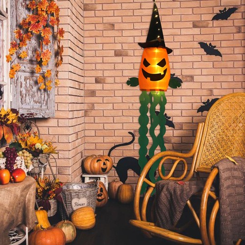 Halloween Skeleton Windsocks Flag Luminous Human Skeleton Hanging ...