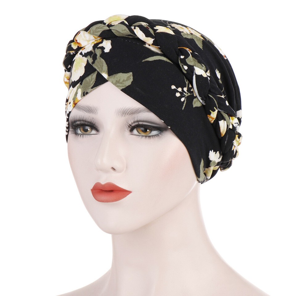 Women's Hair Braid Loss Hat Wrap Cancer Chemo Cap Muslim Head Scarf ...