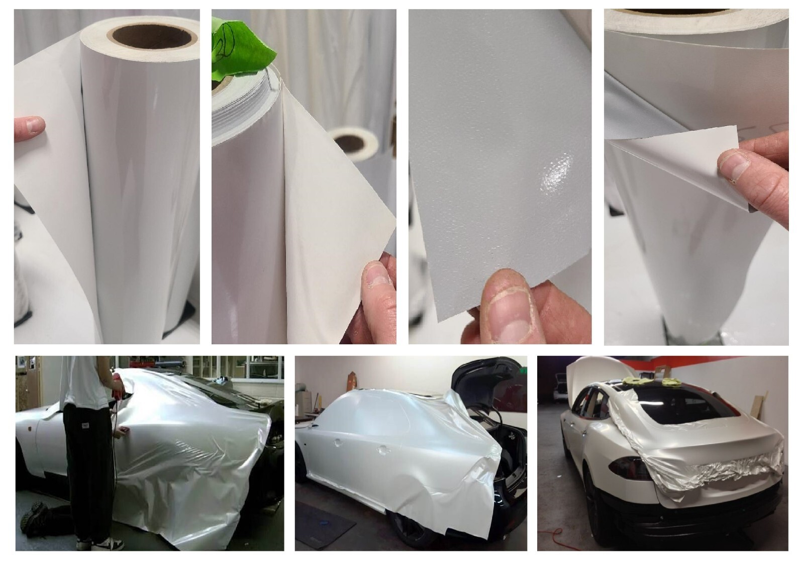 2.0mil Gloss White Vehicle Car Truck Wrap Cast Vinyl Gray Air-Release ...