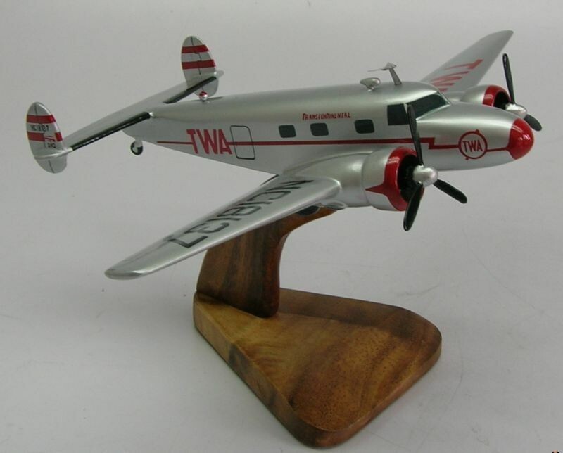 12A Electra TWA Airplane Desktop Wood Model Replica Small Free Shipping ...