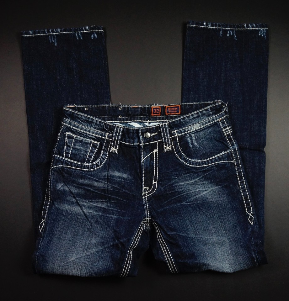 $180 Buckle Rock Revival "Plain Guys" George Swarovski Straight 32 X 33 ...