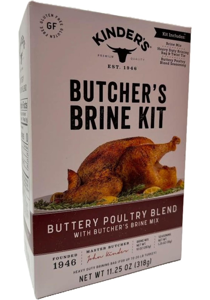 Kinder's Butcher's Turkey Brine and Rub Kit with Brining Bag, Garlic ...