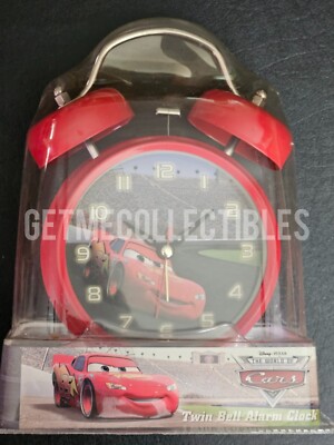 DISNEY PIXAR CARS LIGHTNING MCQUEEN RED TWIN BELL ALARM CLOCK SAVE 6% ...