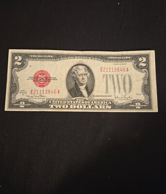 Series 1928 G Red Seal $2 Two Dollar Note CIRCULATED | eBay
