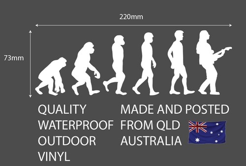 EVOLUTION GUITARIST FUNNY STICKER 220x73mm GUITAR QUALITY OUTDOOR ...