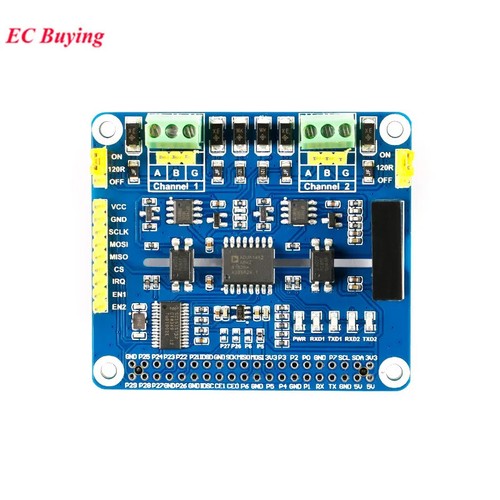 2-CH RS485 Expansion Shield HAT for RPI Raspberry Pi Zero W 3 Model B 4 ...