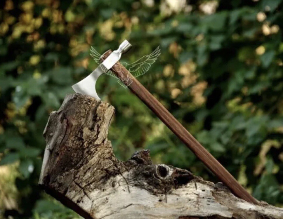 Custom Made High Carbon Steel TOMAHAWK HATCHET AXE INTEGRAL BALL HAMMER ...