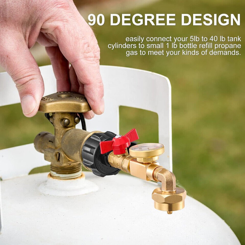 Propane Refill Adapter With Valve And Gauge, Fill 1 Lb Bottles From 20 ...
