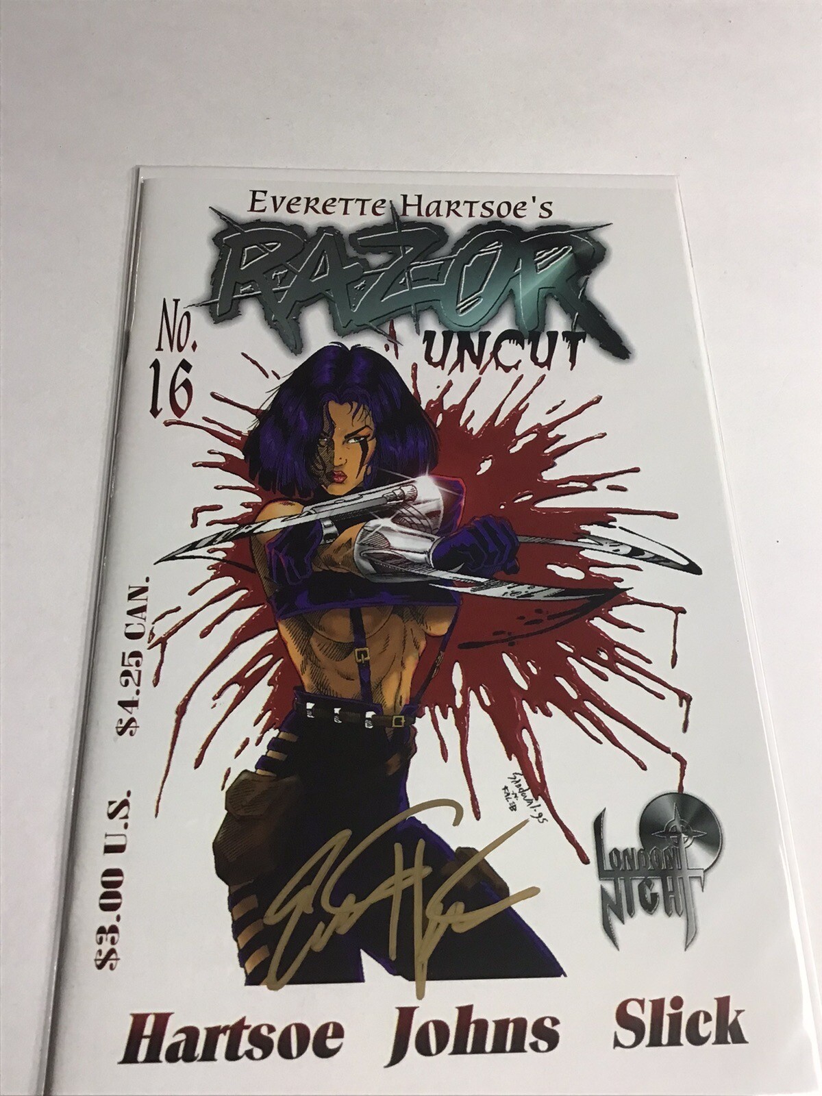 RAZOR UNCUT #16 ~ SIGNED BY EVERETT HARTSOE ~ London Night 1992 NM 9.4 ...
