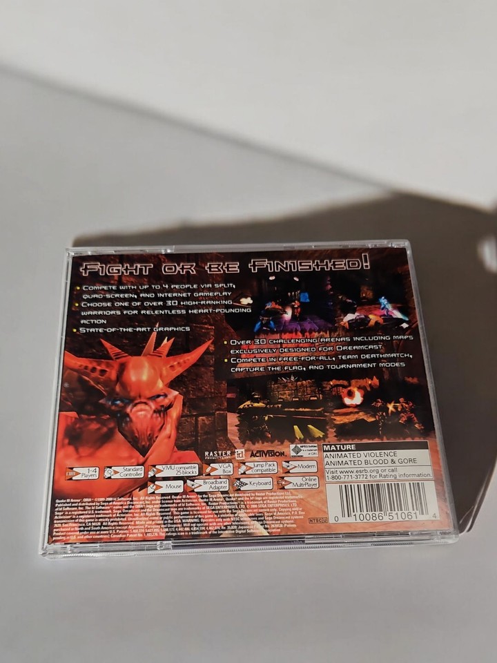 🔥Quake III Arena (Sega Dreamcast, 2000) Disc Is Mint 10086510614| eBay