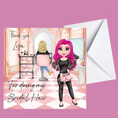 Thank you card Hairdresser- Birthday card- Hairdresser- female card ...