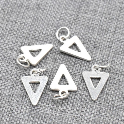 20pcs of 925 Sterling Silver Bulk Small Triangle Charms for Necklace ...