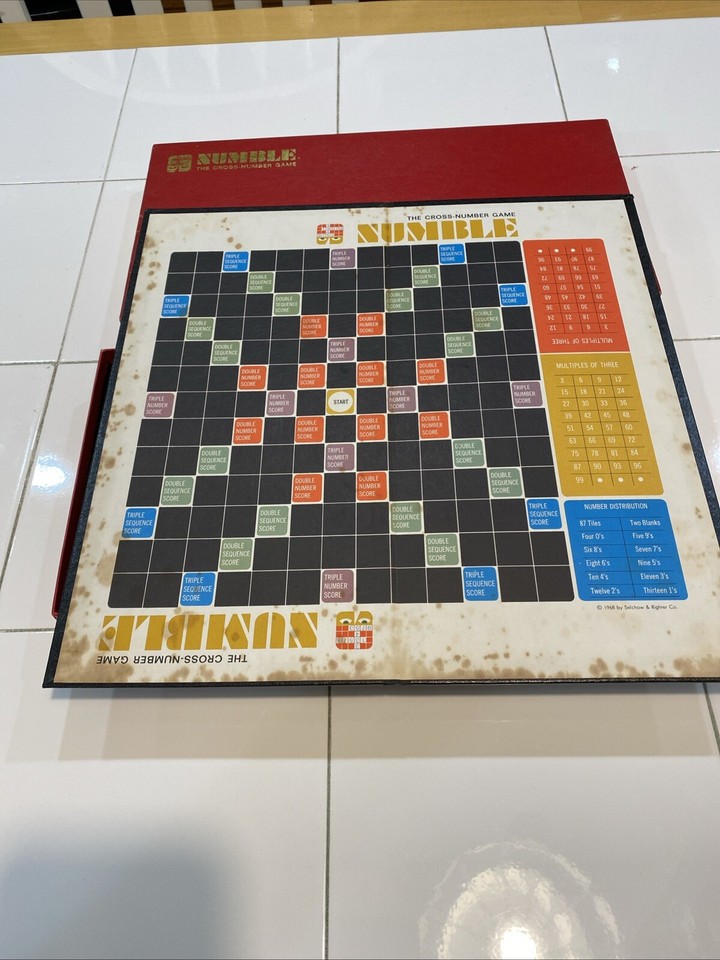 NUMBLE The Cross-Number Game 1968 Scrabble-like with Numbers | eBay