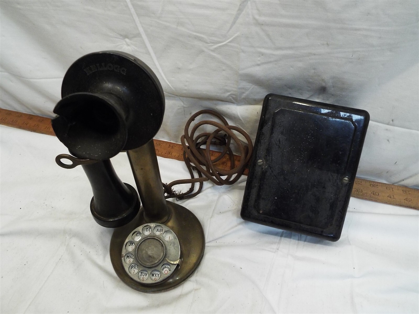 Kellogg Brass Rotary Dial Candlestick Telephone Candle Stick Phone Ma ...