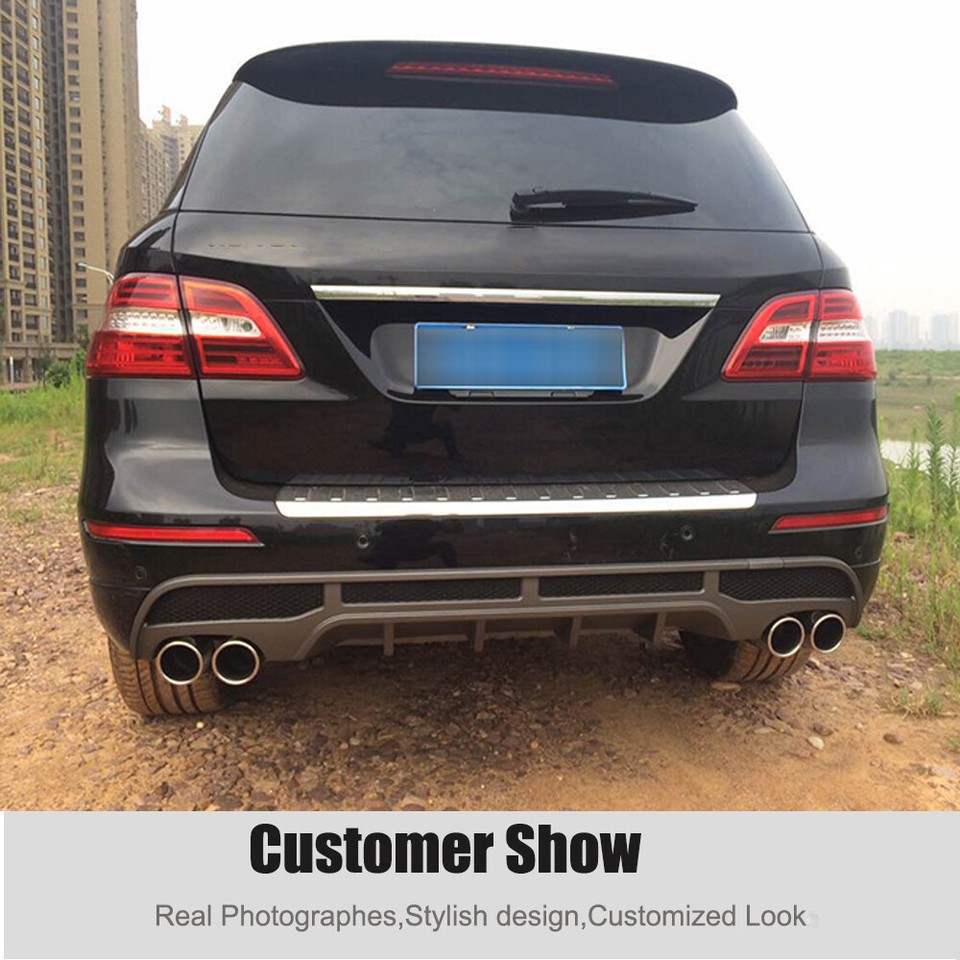 For Mercedes W166 ML350 ML550 2011-15 Rear Bumper Diffuser Lip W/Tail ...