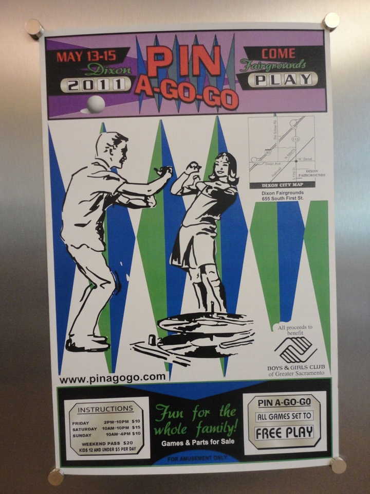 Pin-A-Go-Go Pinball Show Poster May 2011 Dixon Fairgrounds Dixon ...