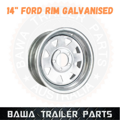 14'' Galvanised 5 Stud Ford PCD 114.3mm Trailer Wheel 14''x6'' rim only ...