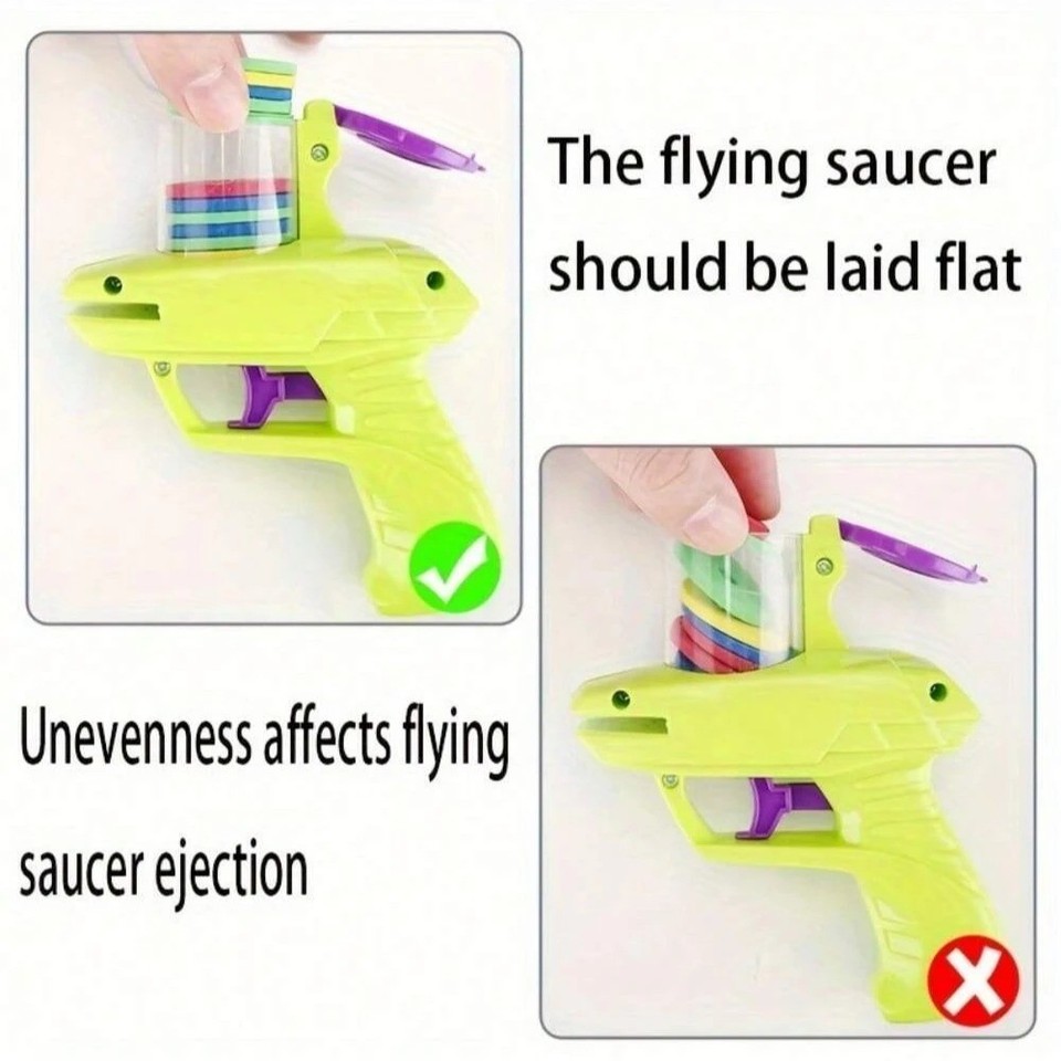 Foam Disc Launcher Flying Disc Shooter Toy Indoor Outdoor Kids Birthday ...