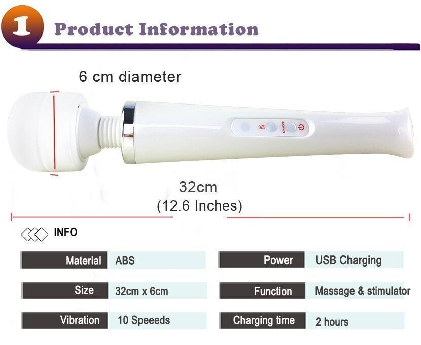 Huge-Magic-Wand-Vibrators-women, USB Charge-Big-AV Stick-Female-G Spot ...
