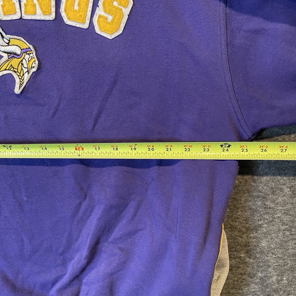 NFL Minnesota Vikings Hoodie Mens XL Purple Embroidered Stitched Logo ...