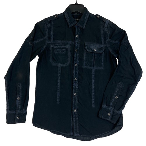 Affliction Black Label | Men’s Button Up Shirt | Black Embroidered ...