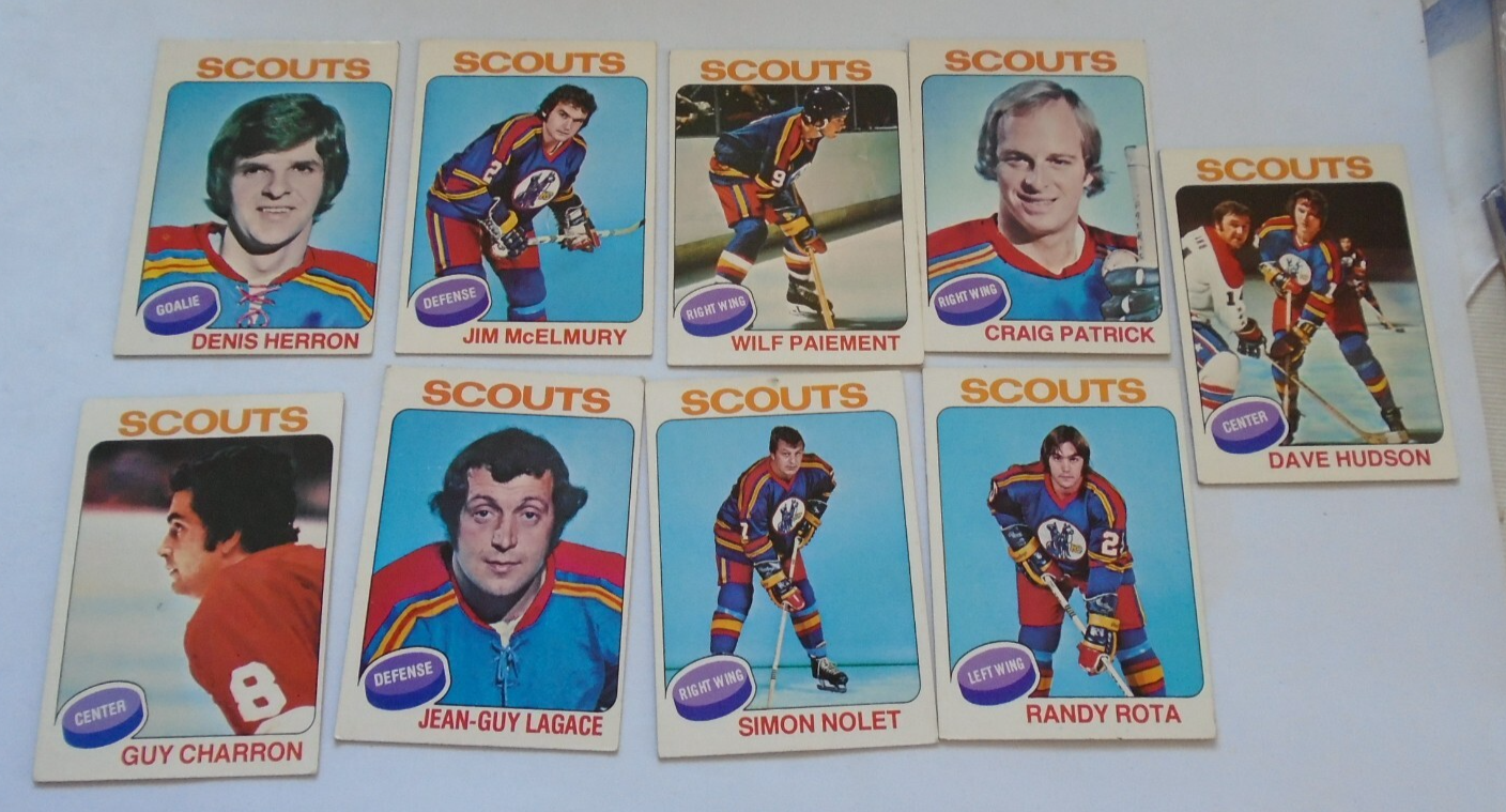 Topps 1975-76 Hockey card Team 9 players Kansas City Scouts 1975-76 NHL ...