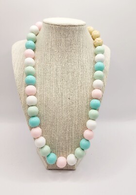 Chunky Pastel Beaded Necklace | eBay Australia