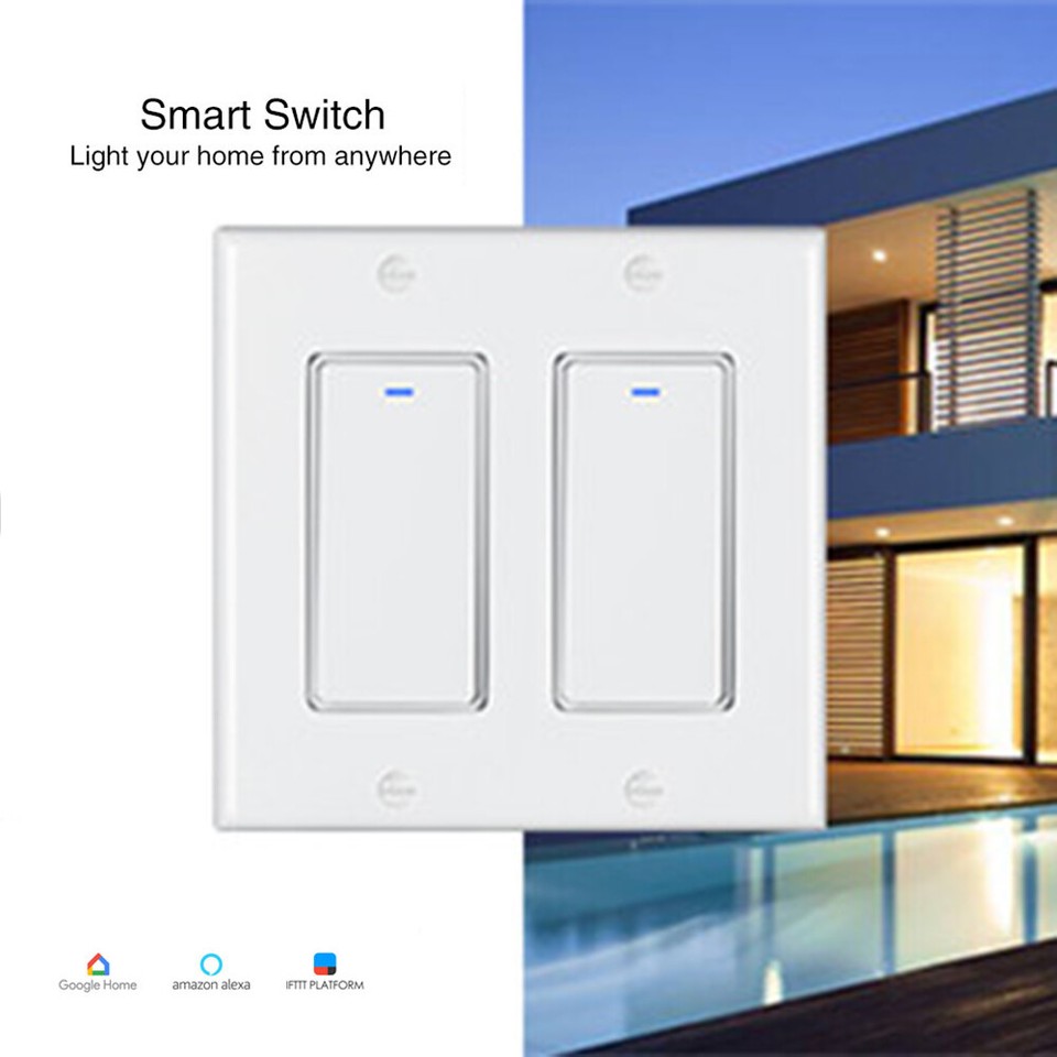 2/3 Gang Smart Light Switch Wifi Wall Touch Alexa Google Home Control ...