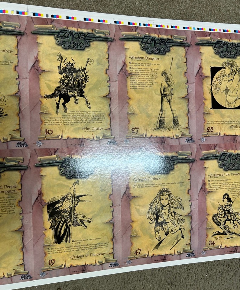 Larry Elmore SIGNED FPG Colossal Card Press Sheet 10 Cards AD&D TSR ...