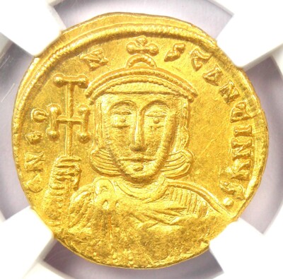 Constantine V AV Solidus Gold Coin 740-775 AD - Certified NGC MS (UNC ...