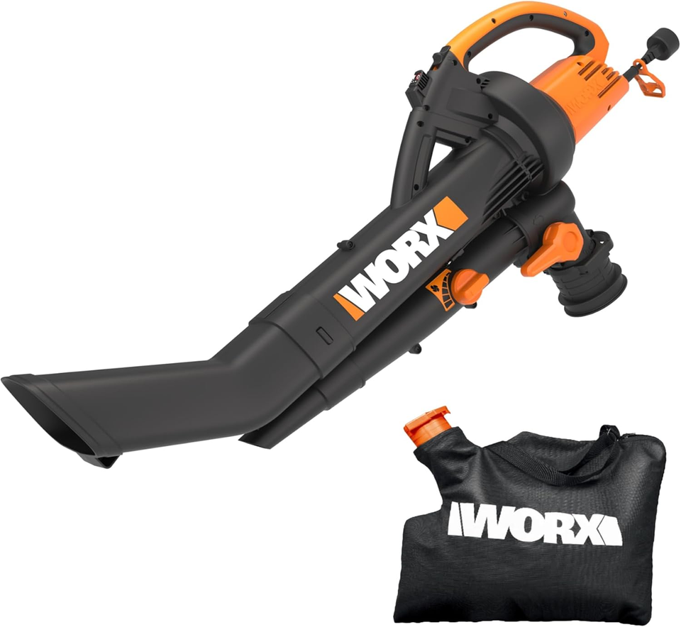 WORX 3 In 1 Blower Mulcher Vacuum With Leaf Pro Collection System Vac ...