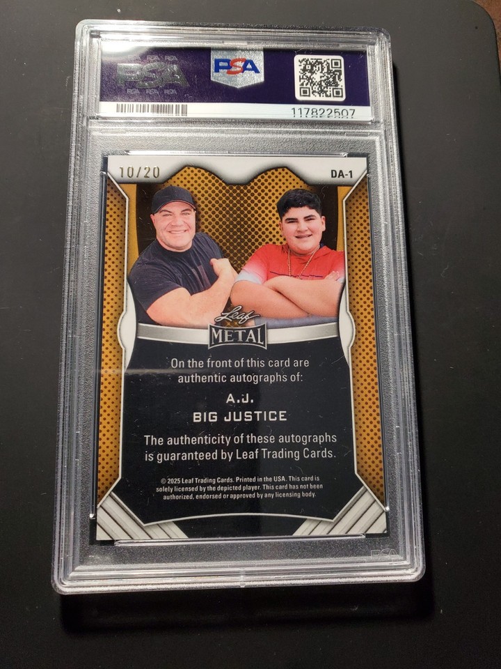 2025 Leaf Metal AJ and Big Justice Dual Auto Platinum /20 Costco PSA 9 ...