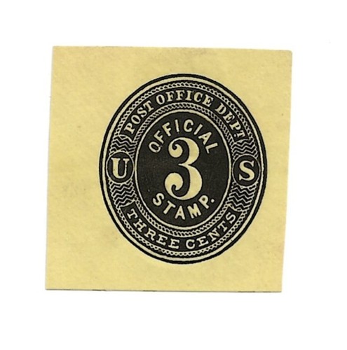 U S Stamps postal stationery cut square Scott UO9 three cents post off ...