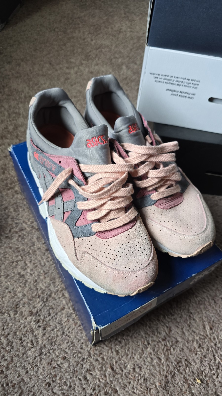 ASICS Gel Lyte 5 Grey Pink Mens Size 8.5 Athletic Shoes Sneakers | eBay