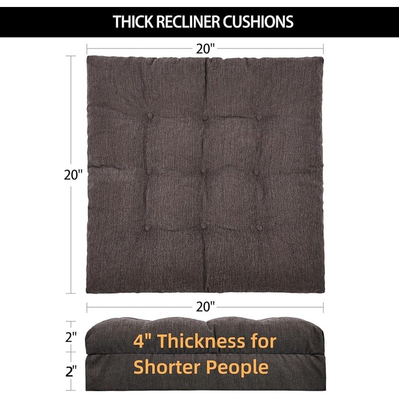 Recliner Chair Cushion Seniors Non-Slip Booster Seat Memory Foam ...