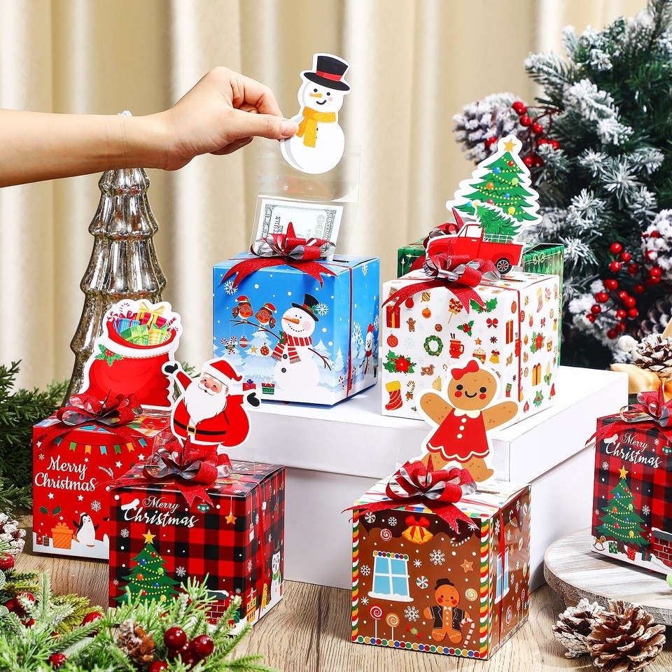 12PCS Christmas Money Box, Pop up, Cash Holders, DIY Surprise Pull Box ...