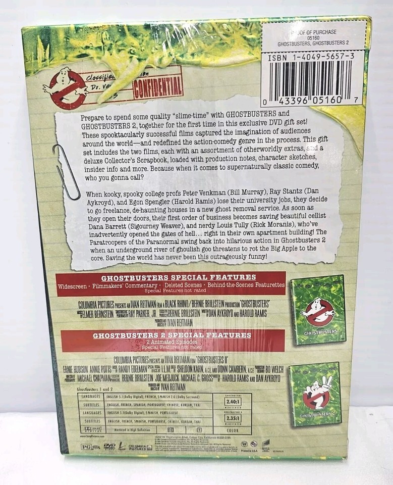 Ghostbusters/Ghostbusters 2 (DVD, 2005, 2-Disc Set, with Collectible ...