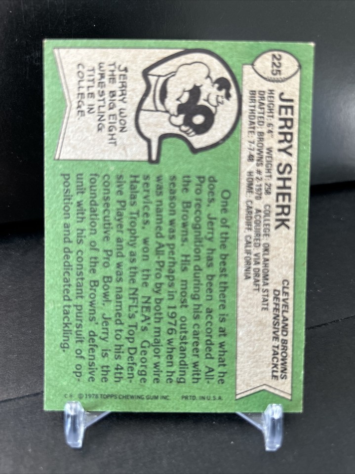 1978 Topps Football Jerry Sherk Cleveland Browns #225 | eBay