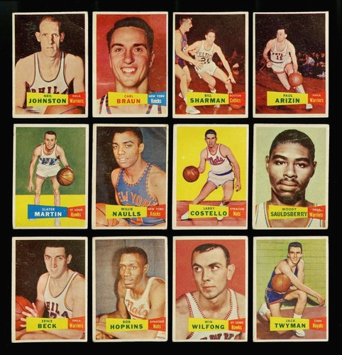 1957 TOPPS BASKETBALL 12 WELL CENTERED INCLUDES 3 4 5 10 12 29 33 34 36 ...